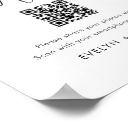 STELLA Share the Love Wedding Photo QR Code Poster | Zazzle