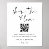 STELLA Share the Love Wedding Photo QR Code Poster | Zazzle