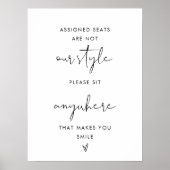 STELLA Sit Anywhere, No Assigned Seat Wedding Poster | Zazzle