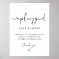 STELLA Unplugged Baby Shower Sign Poster | Zazzle