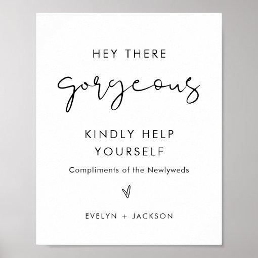 STELLA Wedding Ladies Bathroom Basket Goodies Sign | Zazzle