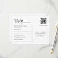 STELLA Wedding RSVP QR Code Postcard | Zazzle