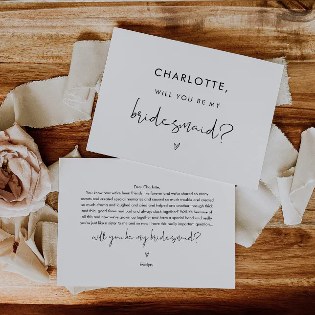 STELLA Will You Be My Bridesmaid Note Card | Zazzle