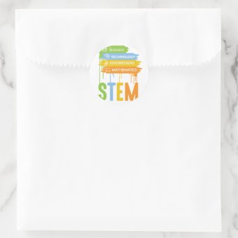STEM Science Technology Engineering Math School Classic Round Sticker ...