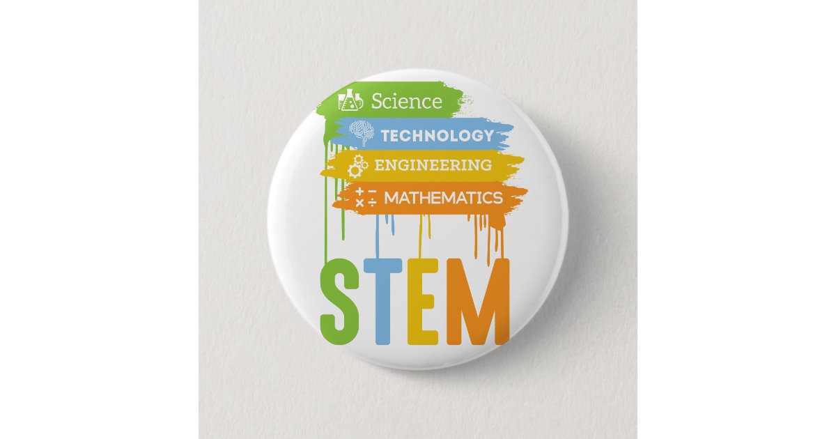 STEM Science Technology Engineering Math School Pinback Button | Zazzle