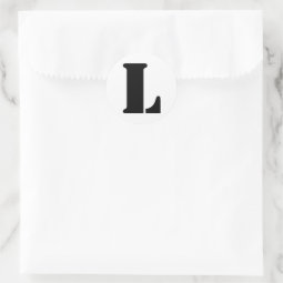 Stencil Alphabet by Janz Letter L White Classic Round Sticker | Zazzle