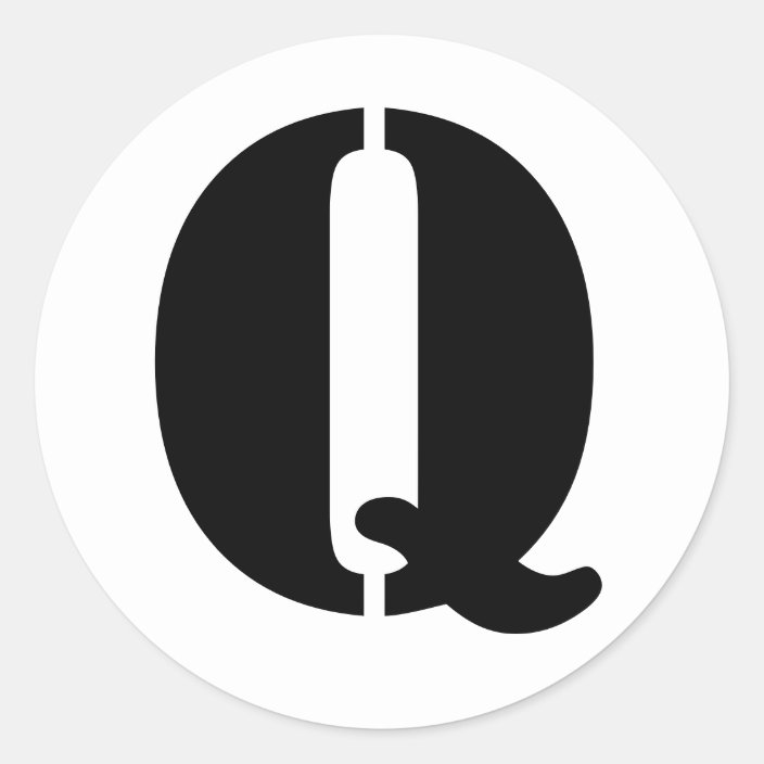 Stencil Alphabet by Janz Letter Q White Classic Round Sticker | Zazzle.com