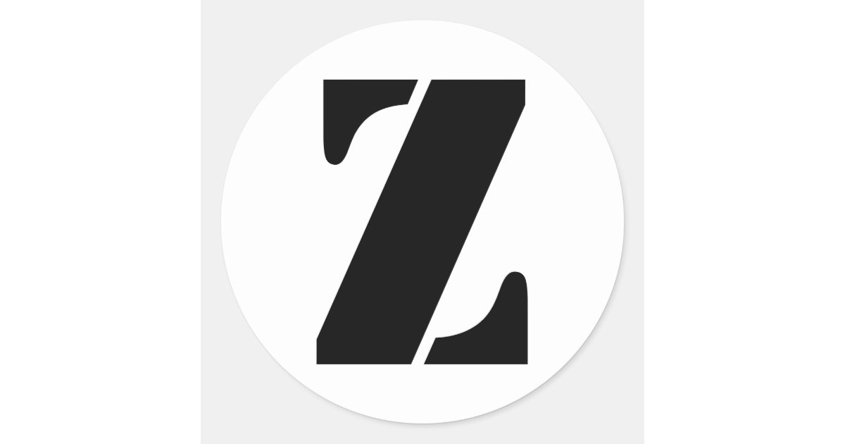 Stencil Alphabet by Janz Letter Z White Classic Round Sticker | Zazzle
