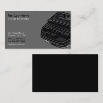 Stenograph machine Court Reporter business cards | Zazzle
