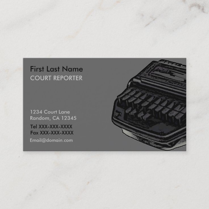 Stenograph machine Court Reporter business cards | Zazzle