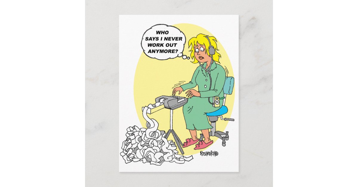 Stenographer Cartoon Postcard | Zazzle