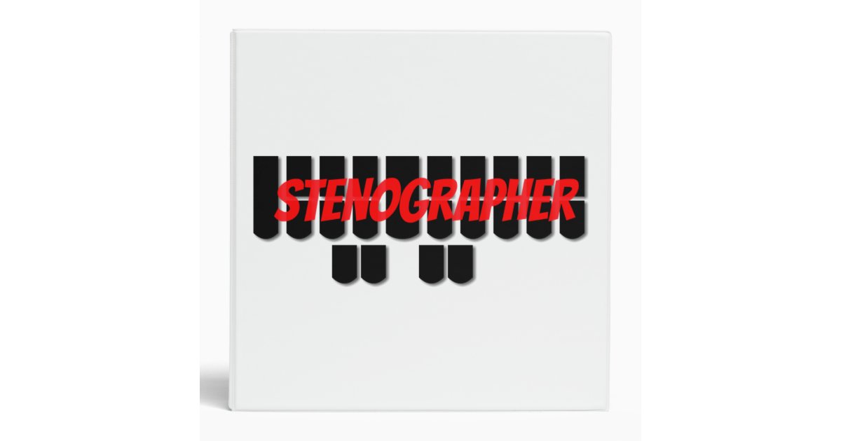 Stenographer Steno Keys for Court Reporters Binder | Zazzle