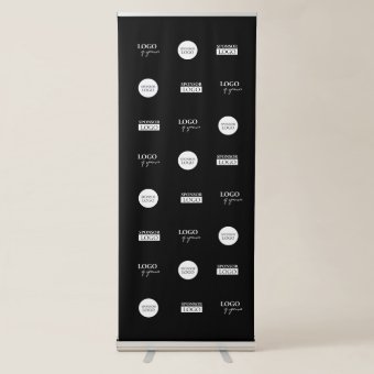 Step and repeat Company Sponsor logos Media Retractable Banner | Zazzle