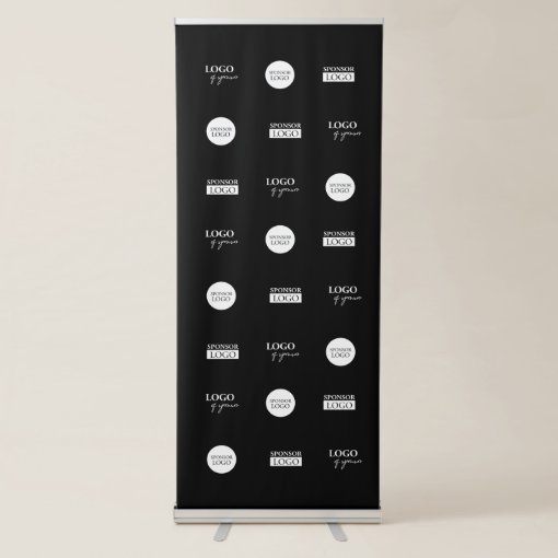 Step and repeat Company Sponsor logos Media Retractable Banner | Zazzle