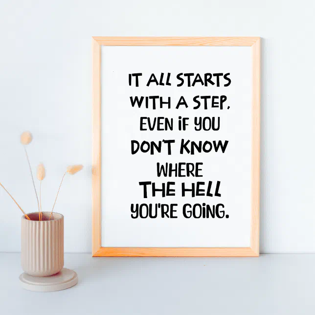 Step into the Unknown - Bold Motivational Quote Poster | Zazzle