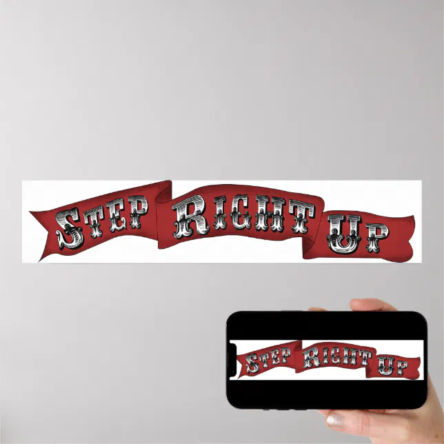 "Step Right Up" Circus Carnival Banner Sign | Zazzle