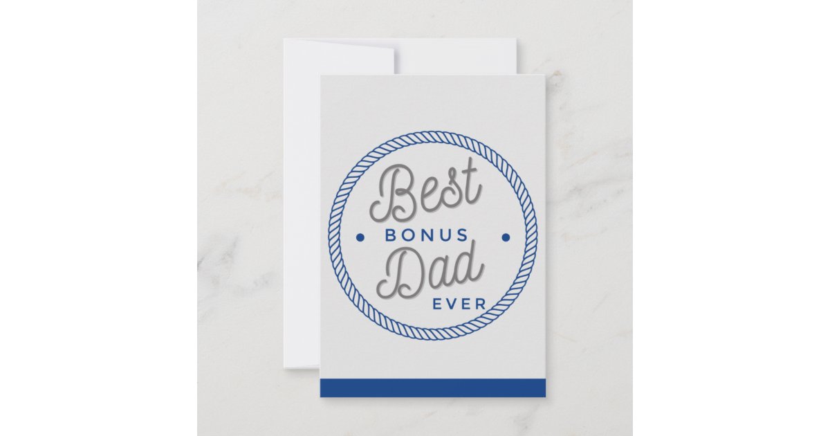 Stepfather Fathers day Cards,Grey Best Bonus Dad Card | Zazzle