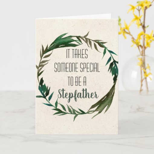 Stepfather Father's Day Step-dad Leaves Card | Zazzle