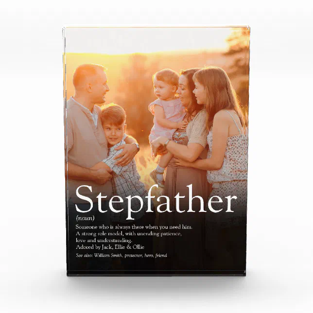 Stepfather Stepdad Quote Modern Fun Cool Photo Block | Zazzle