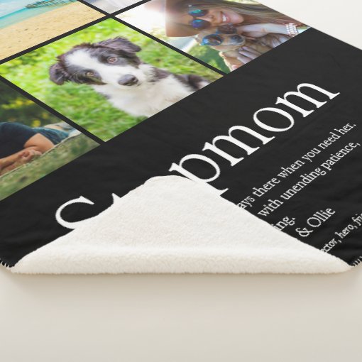 Stepmom Bonus Mom Definition Photo Collage Sherpa Blanket Zazzle