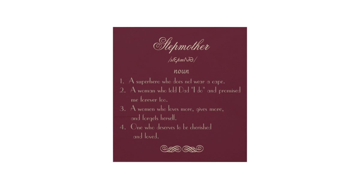 Stepmom Wall Art Definition Wall Art For Stepmom Zazzle