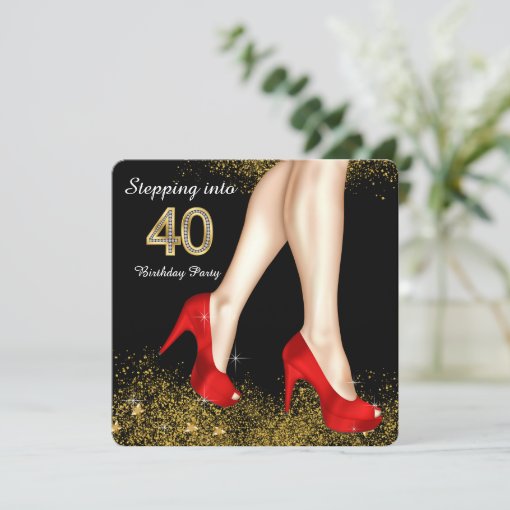 Stepping Into 40 40th Birthday Party Invitation | Zazzle