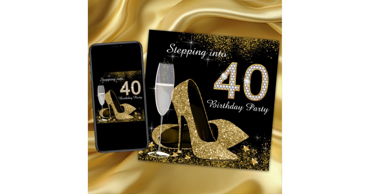 Stepping Into 40 Birthday Party Invitation | Zazzle
