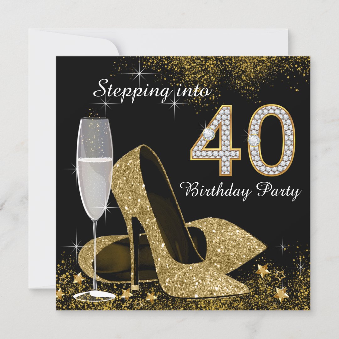Stepping Into 40 Birthday Party Invitation | Zazzle