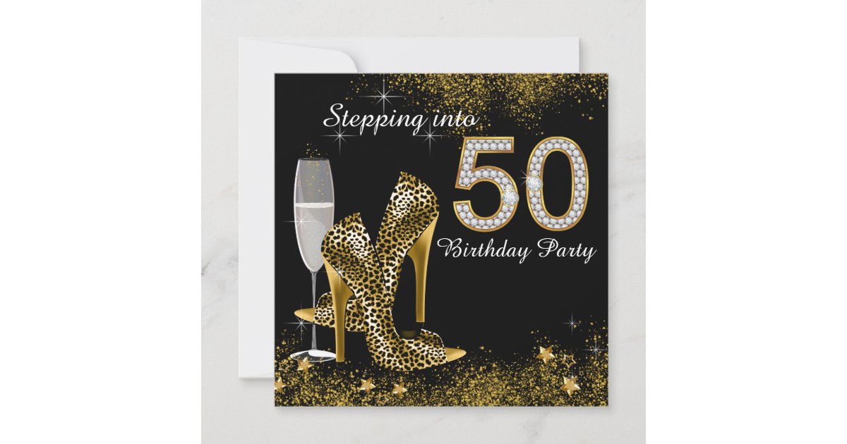 Stepping Into 50 Birthday Party Invitation | Zazzle