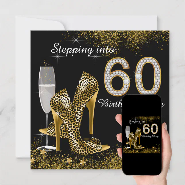 Stepping Into 60 Birthday Party Invitation | Zazzle