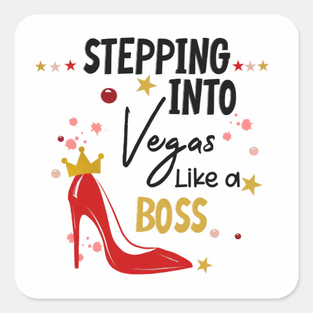 Stepping Into Vegas Vacation Trip Birthday Girl Square Sticker | Zazzle