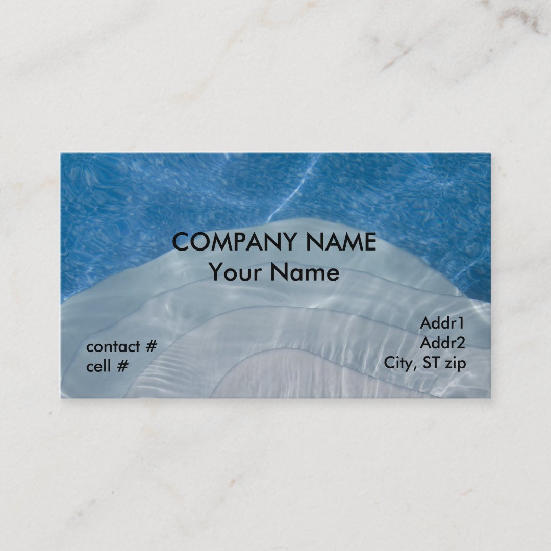 steps into cool blue pool business card | Zazzle
