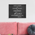 Steps of a Good Man Bible Verse Typography Canvas Print | Zazzle