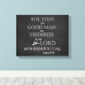 Steps of a Good Man Bible Verse Typography Canvas Print | Zazzle