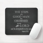 Steps of a Good Man Bible Verse Typography Mouse Pad | Zazzle