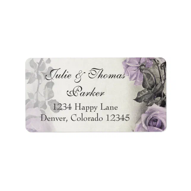 Sterling Silver Rose Wedding Address Labels | Zazzle