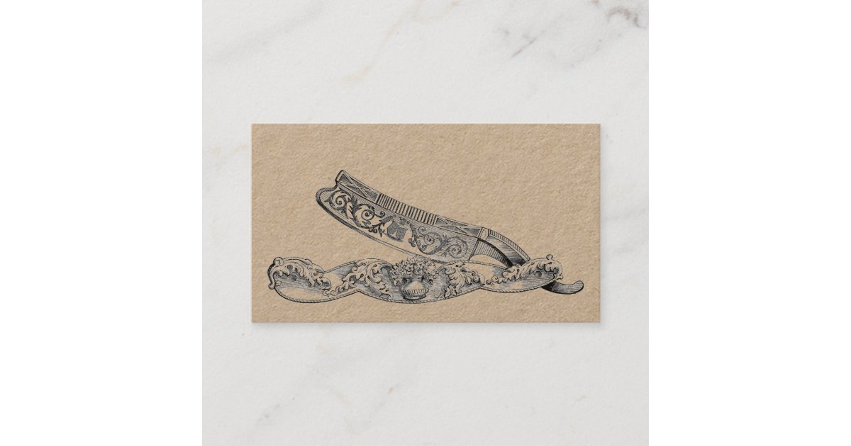 Sterling Staright Razor Business Card | Zazzle