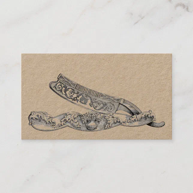 Sterling Staright Razor Business Card | Zazzle
