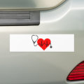 Stethoscope Heartbeat Heart Bumper Sticker | Zazzle
