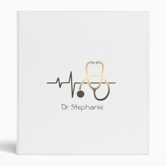 Stethoscope Heartbeat Medical 3 Ring Binder | Zazzle