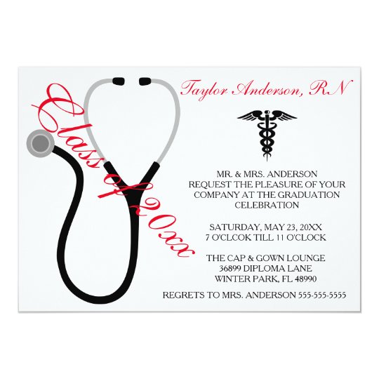 Stethoscope Medical School Graduation Announcement | Zazzle.com