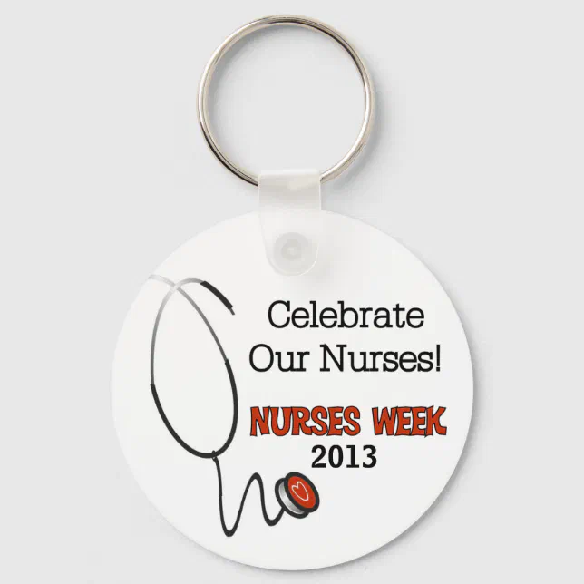 Stethoscope Nurses Week Custom Keychain | Zazzle