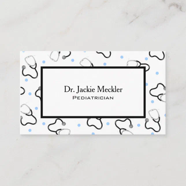 Stethoscope Pediatrician Doctor Business Card | Zazzle