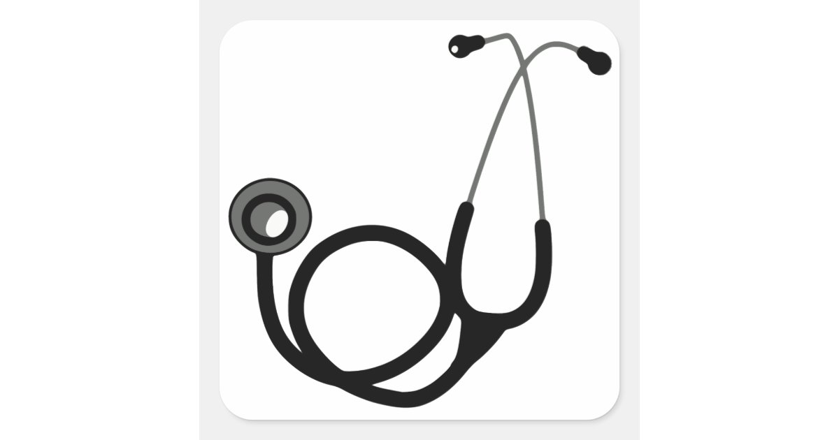 Stethoscope Square Sticker | Zazzle
