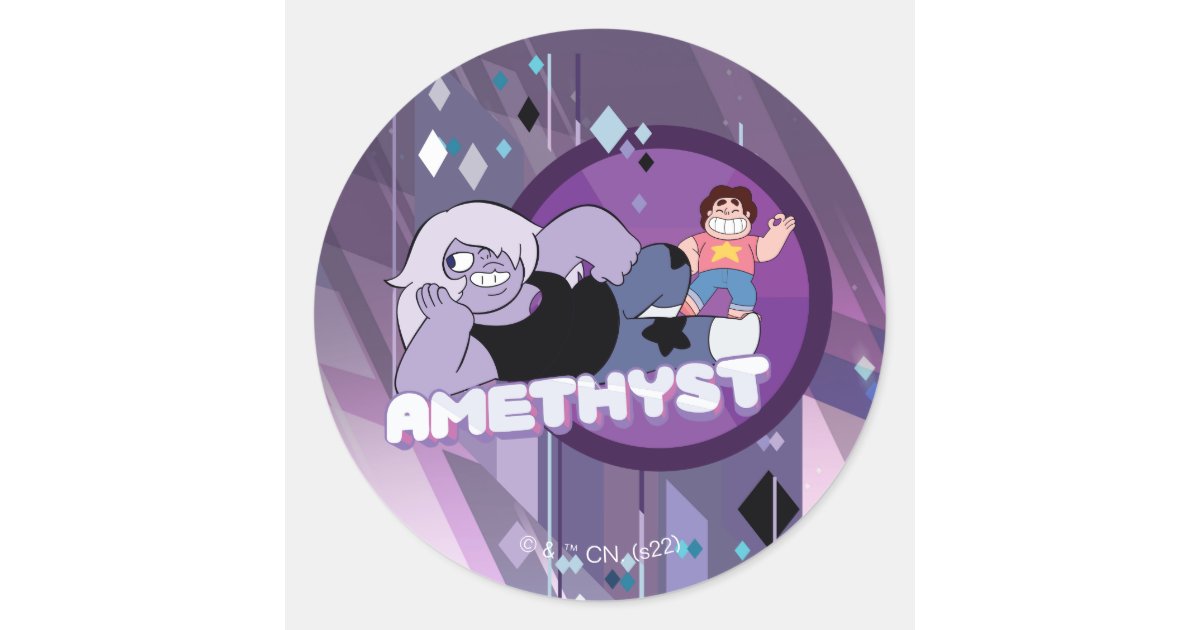Steven Universe | Amethyst Character Graphic Classic Round Sticker | Zazzle