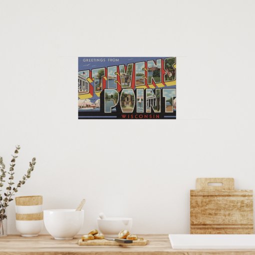 Stevens Point, Wisconsin - Large Letter Scenes Poster | Zazzle