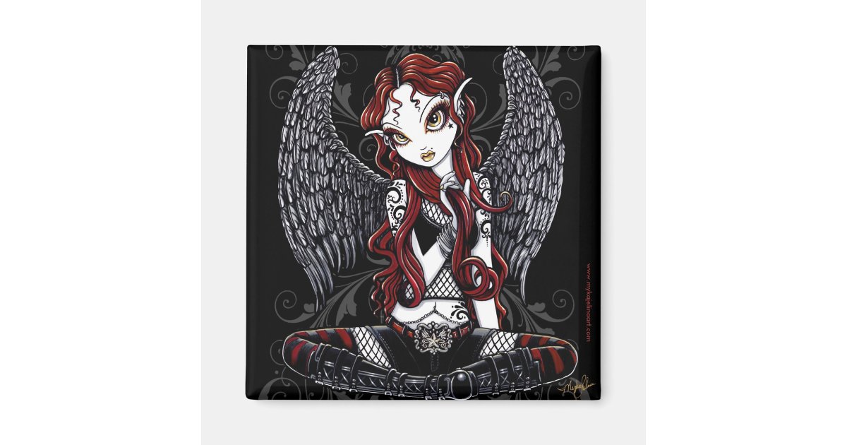 "Stevie" Gothic Tattoo Angel Magnet | Zazzle