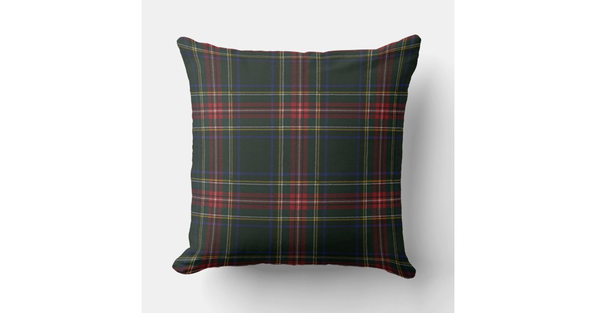 Stewart Black Modern Original Scottish Tartan Throw Pillow | Zazzle