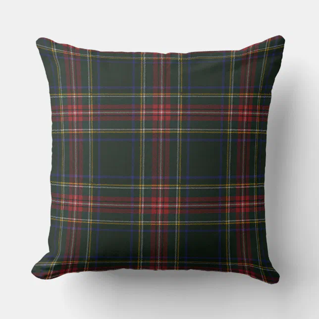 Stewart Black Modern Original Scottish Tartan Throw Pillow | Zazzle