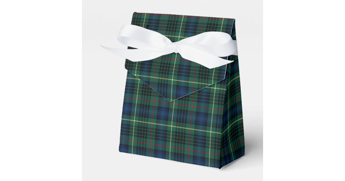 Stewart Clan Hunting Tartan Green and Blue Plaid Favor Boxes | Zazzle